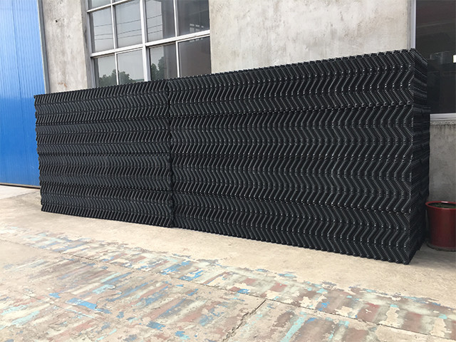 Corrugated Cooling Tower Fill Media PVC Film Fill 500mm Height 33mm